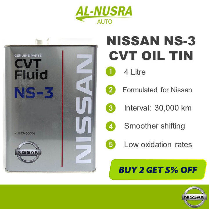 NISSAN NS-3 CVT OIL TIN 4L CONTINUOUSLY VARIABLE TRANSMISSION FLUID ...