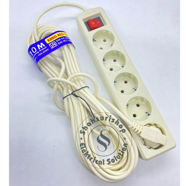 STOP KONTAK EXTENSION 5 LUBANG 10 METER TERMINAL COLOKAN MURAH SNI ...