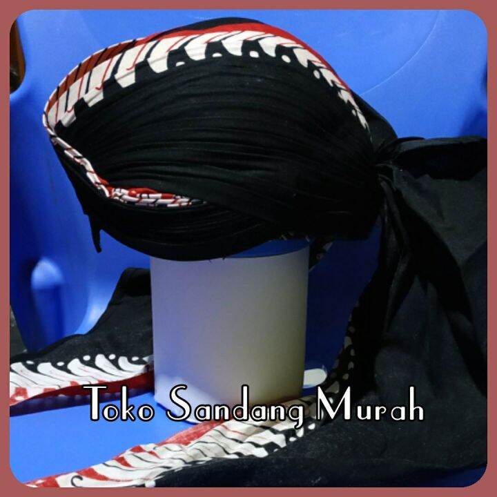 Blangkon Jogja lipat Banyuwangi Hitam Sliwir - Busana jawa - Pakaian ...