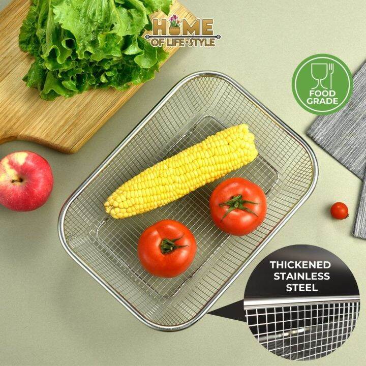 HOLS Stainless Steel Basket Strainer Rectangular Wash Filter Colander ...