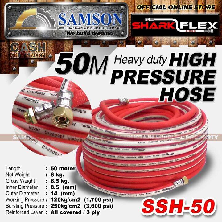 SHARKFLEX 8.5mm (50M / 100M) 3600psi 250kg Heavy Duty High Pressure ...