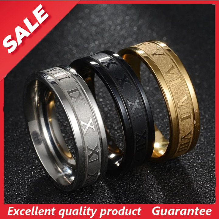 SOF- Stainless Steel And Titanium Love Roman Ring In 6 8mm Sizes | Lazada PH