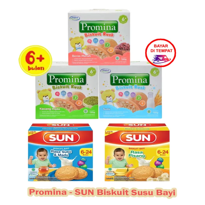 Promina SUN RUSK Biskuit Bayi Lumer Cemilan Snack Anak Bayi 6M ...