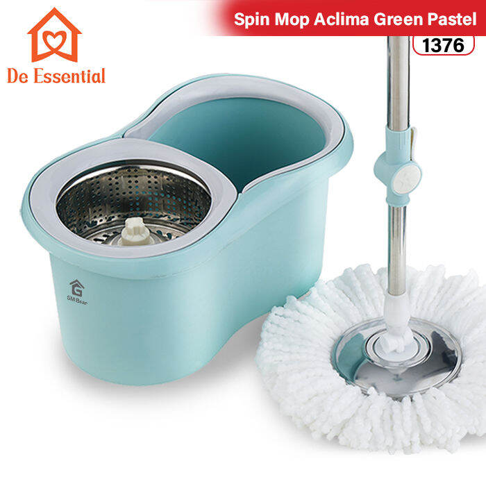 Alat Pel Lantai Putar Peras Otomatis - Spin Mop Hijau | Lazada Indonesia