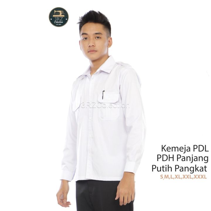 Baju Kemeja Pdh Putih Lengan Panjang Baju Pdhpdl Tangan Panjang Pegawai Negeri Atasan Putih