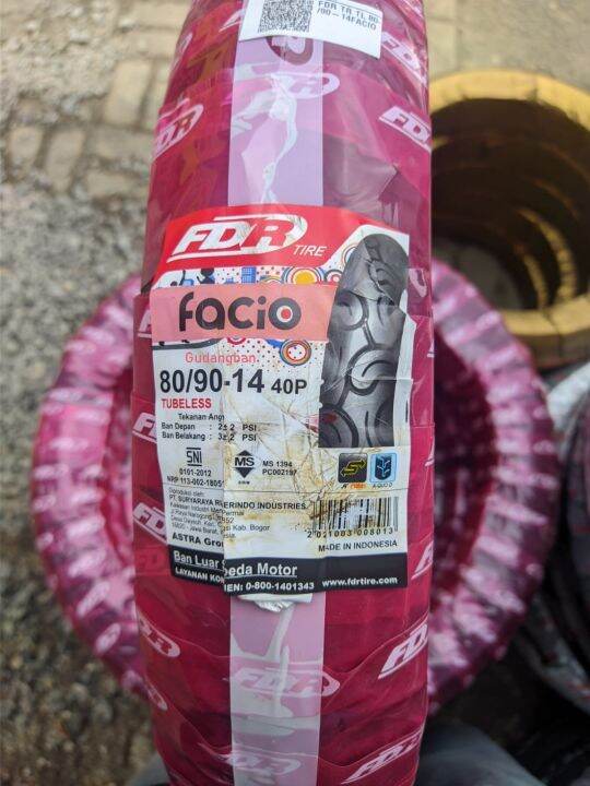 FDR Facio 80 90 14 Tubeless Ban luar Motor Matic Beat Vario FREE PENTIL ...