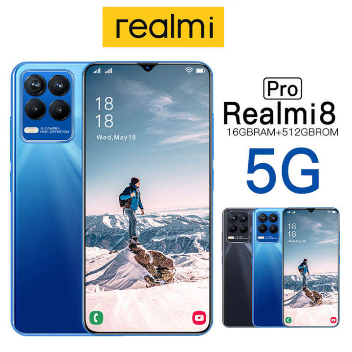 โทรศัพท์มือถือ realmi 8pro 5G ของแท้ Smartphone รองรับ2ซิม โทรศัพท์ ของ ...
