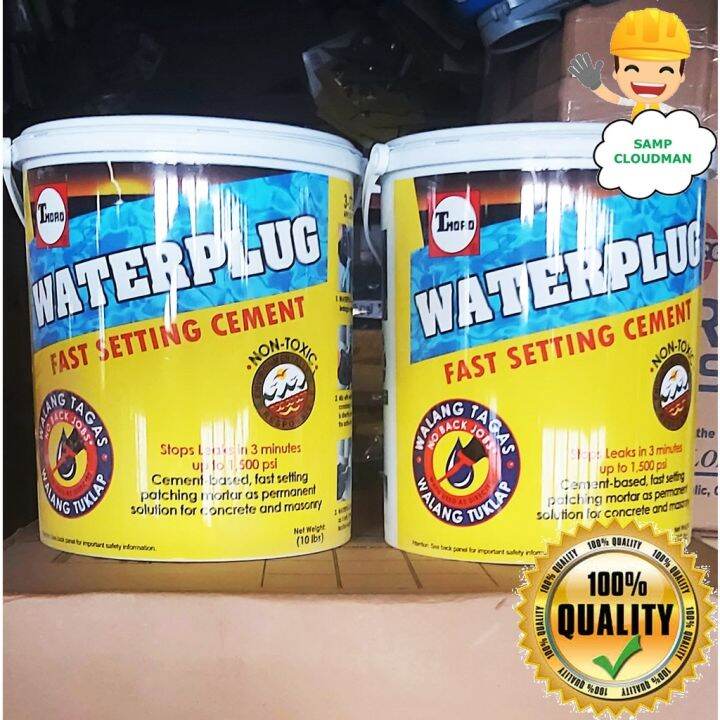 Thoro Waterplug Fast Setting Cement Gallon Size 4 Liters Water Plug ...
