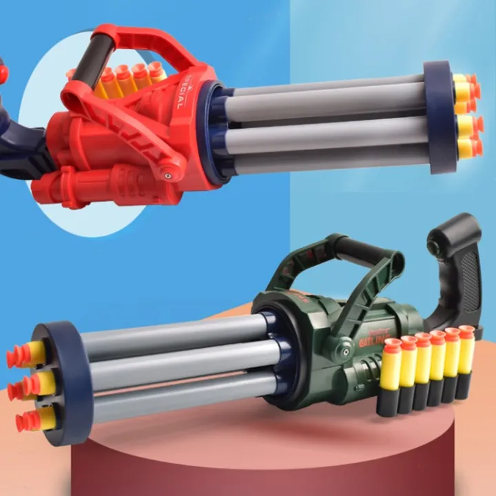 Baby-Bala ลูกดอกโฟม EVA Blaster Gatling กระสุนนิ่ม6-Dart ของเล่นยิงกลอง ...