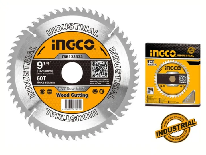 Ingco TCT Wood Saw Blade 9-1/4" 60T Suitable in CS2358 Circular Saw ...