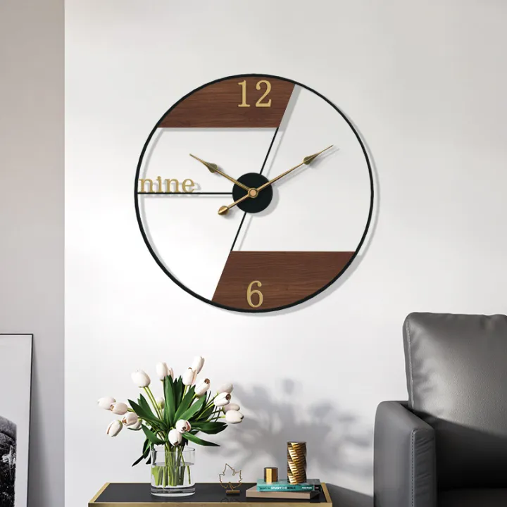 💥Dream Best🔥 Iron Art Wall Clock European Retro Style Clock Mute on Time Living Room Creative ...