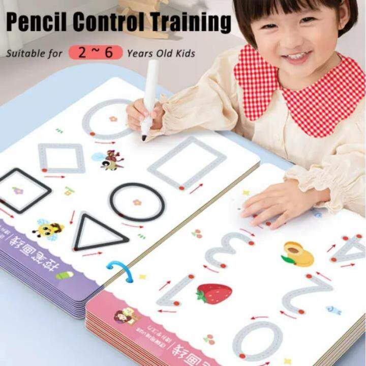 Early Education Magical Control Pen Tracing Workbook For Kids Preschool ...