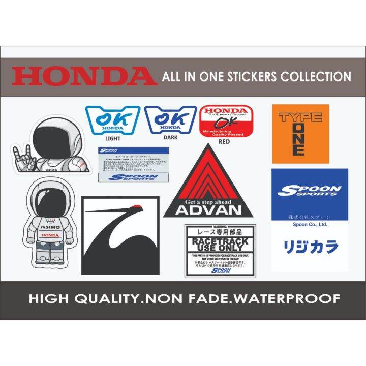 HONDA SPOON SPORTS HONDA OK ADVAN RACING TYPE ONE JDM STICKER HIGH ...
