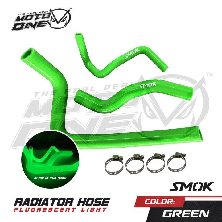MOTO ONE SMOK FLUORESCENT HOSE RADIATOR HOSE (GREEN) FOR RAIDER 150 FI ...