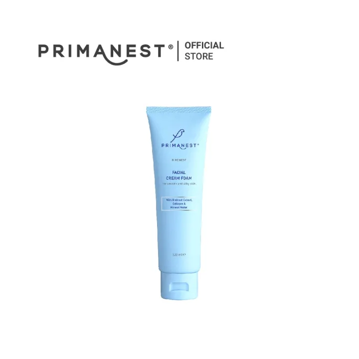 UCC ครีมบำรุงผิวหน้า ผิวแพ้ง่าย PrimaNest Birdnest Facial Cream Foam 120 ml พรีมาเนสท์ โฟมล้าง ...