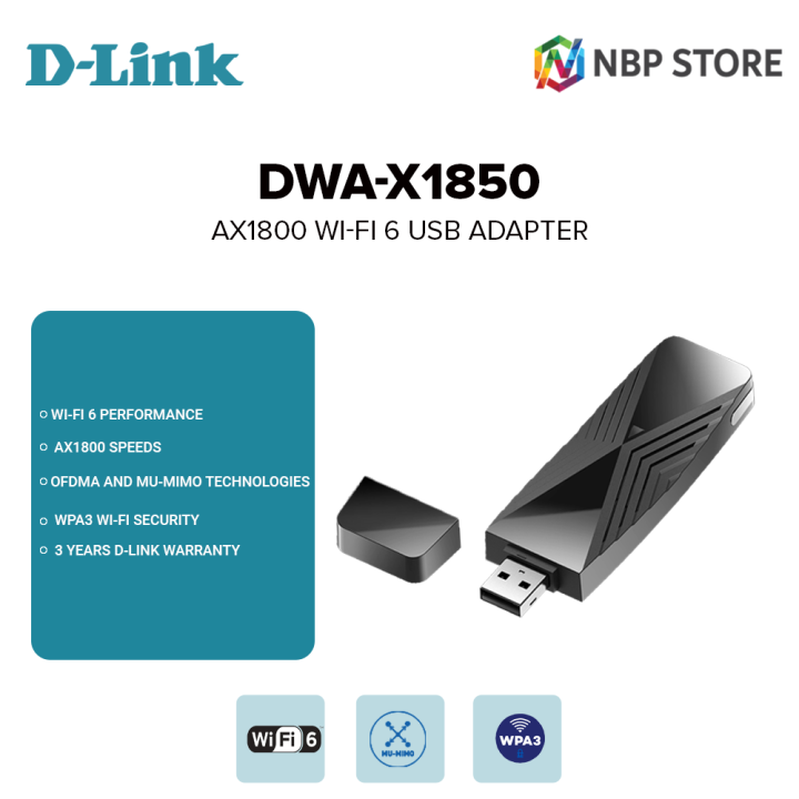 D-LINK DWA-X1850 AX1800 Wi-Fi 6 USB Adapter | Lazada