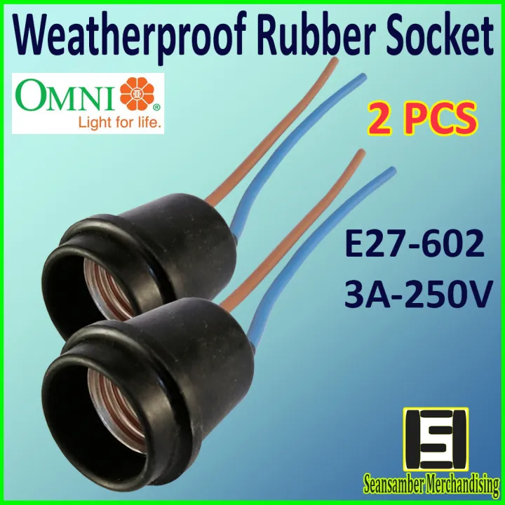 Omni Weatherproof Rubber Socket E27 3A 250V E27-602 2pcs | Lazada PH