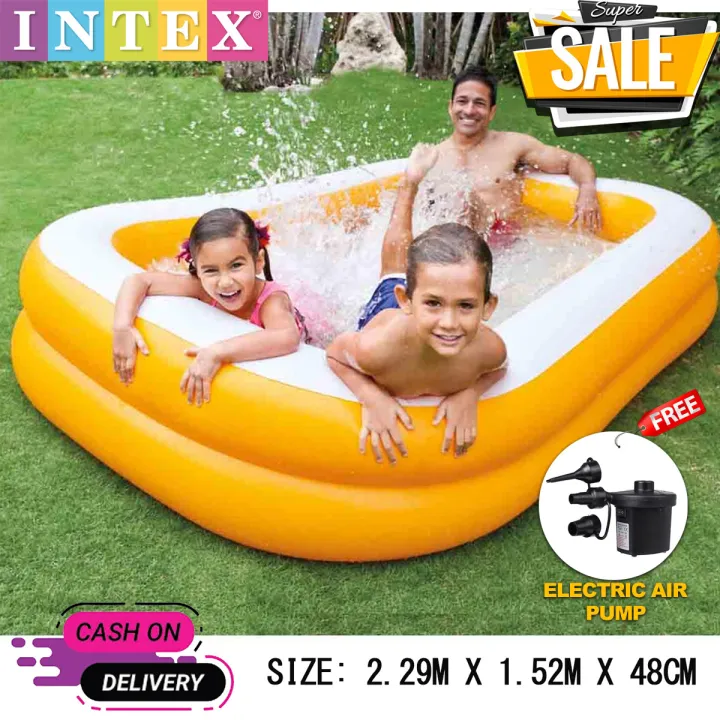 Intex 90 x 58 x 18-inch Mandarin Swim Center Inflatable Family Pool for ...