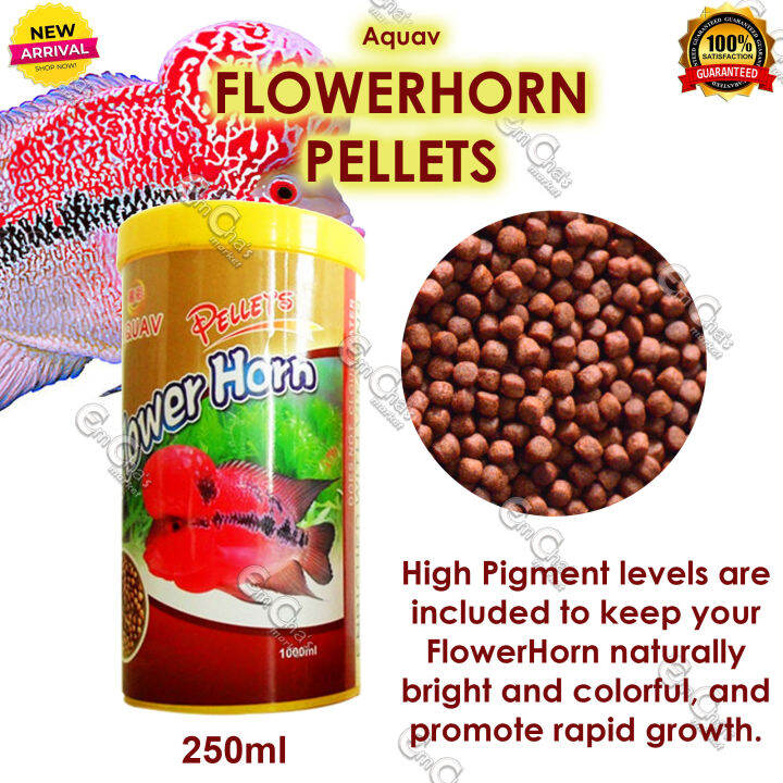 Aquav 250ml Flowerhorn Pellets(REGULAR BOTTLE)for Rapid Growth and ...