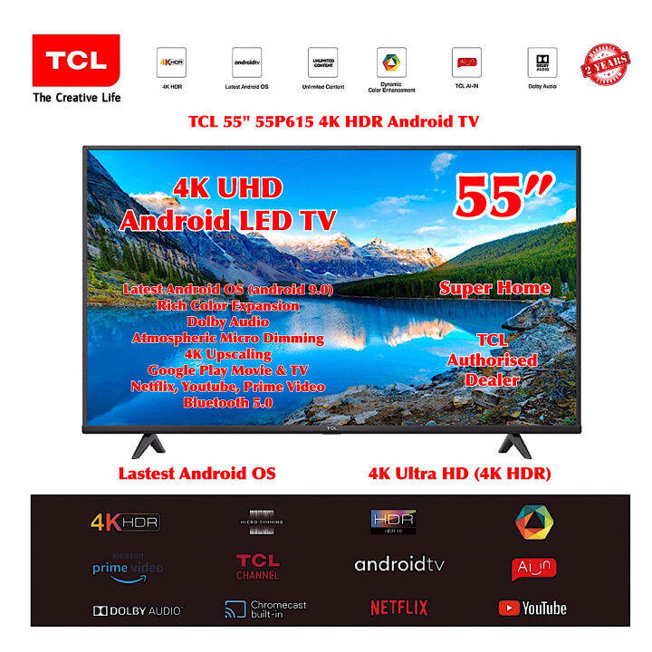 TCL 4K UHD Smart Android TV 55P615 55 inch LED TV - TCL 4K UHD Android ...