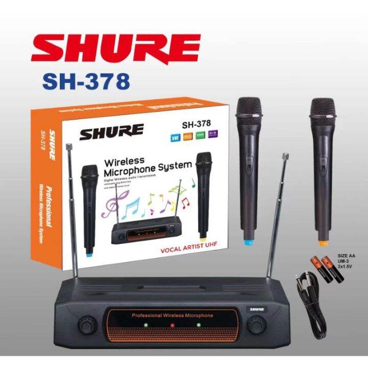 'SHURE SH-378 DUAL WIRELESS MICROPHONE | Lazada PH
