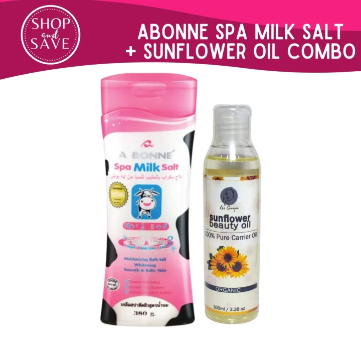 Original A bonne Spa Milk Salt 380g + 100 Pure Sunflower Oil 100ml by Les Guapa | Lazada PH