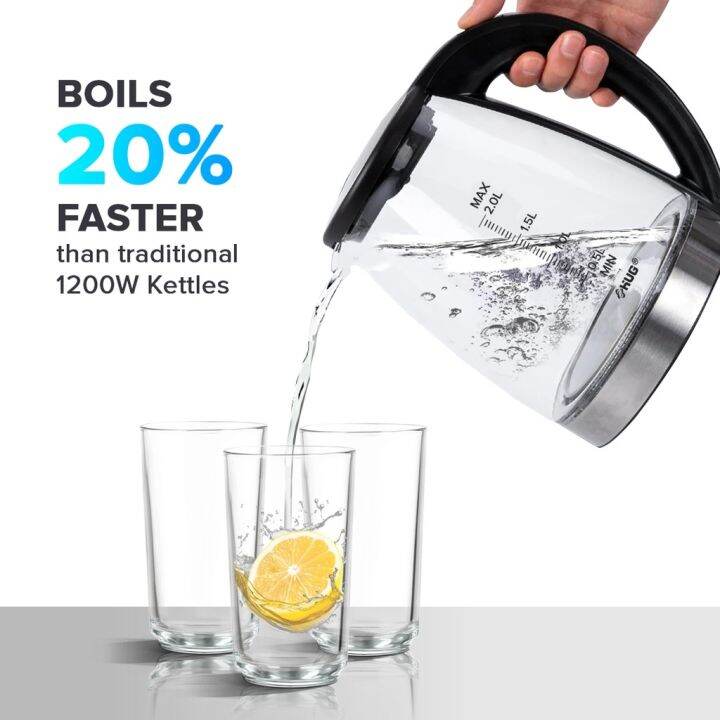free shipping electric kettle Hug 2 Liters Fast Boiling Electric Glass ...