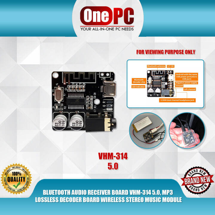 BLUETOOTH AUDIO RECEIVER BOARD VHM-314 5.0, MP3 LOSSLESS DECODER BOARD ...