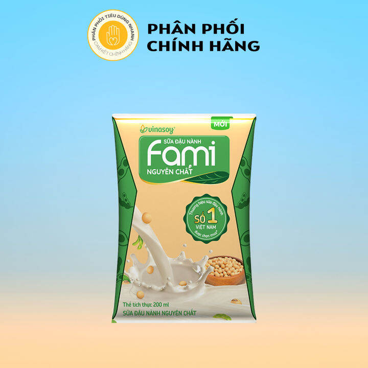 Sữa Đậu Nành Fami Nguyên Chất - Vinasoy 200ml | Lazada.vn