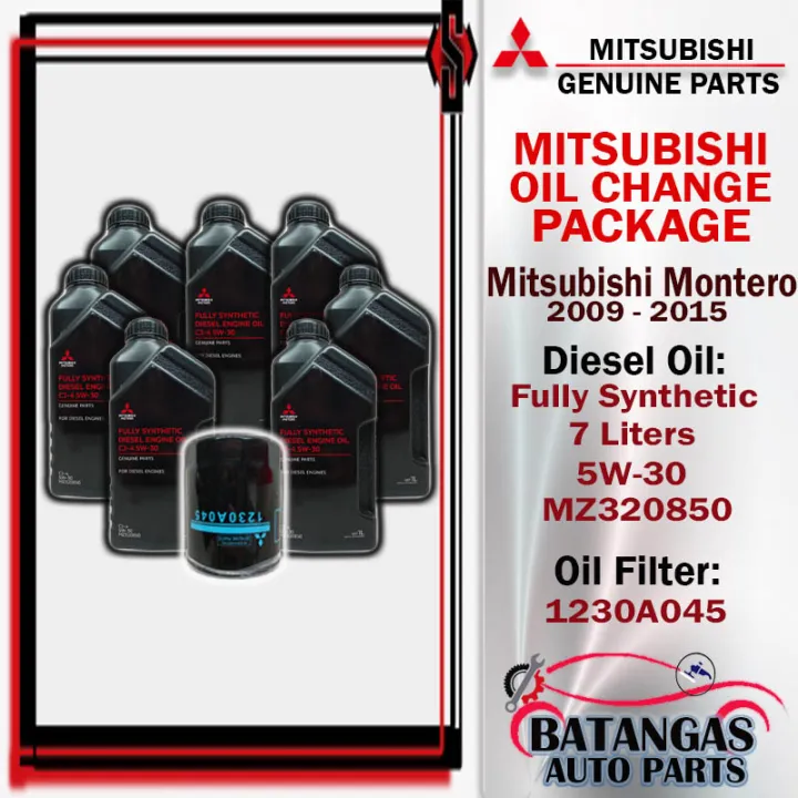 Mitsubishi Diesel Oil Change Package Mitsubishi Montero Gen2 5W-30 ...