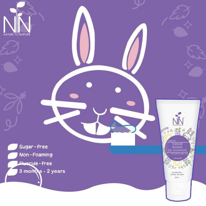Nature to Nurture Toddler Training Toothpaste Grape 50ml (3 months-2 ...
