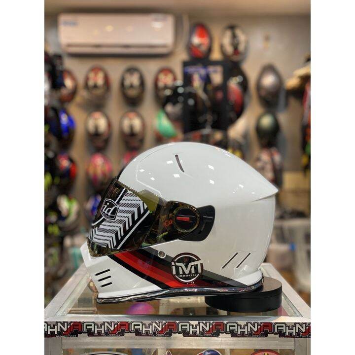 ID IMMORTAL CLASSIC FULL FACE RETRO HELMET DUAL VISOR face motor ...