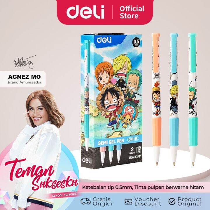 Pulpen Deli Cetek Semi Gel 0.5mm Tinta Hitam One Piece - CQ30-BK ...