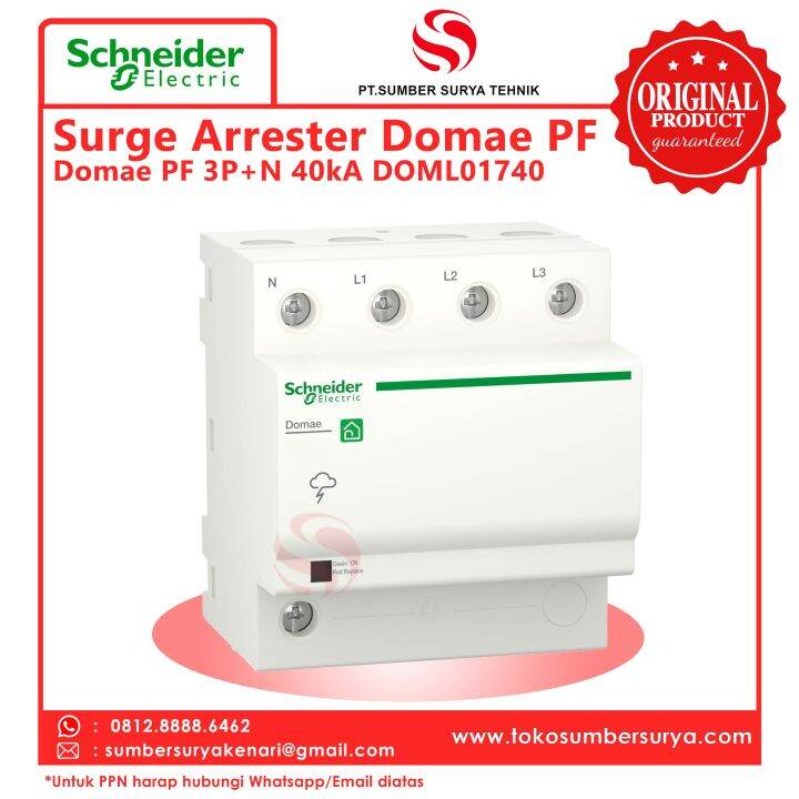 Surge Arrester Domae PF 3P+N 40kA DOML01740 Schneider | Lazada Indonesia