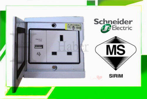 Schneider USB Floor Socket 13a 250v And USB Charger Silver | Lazada