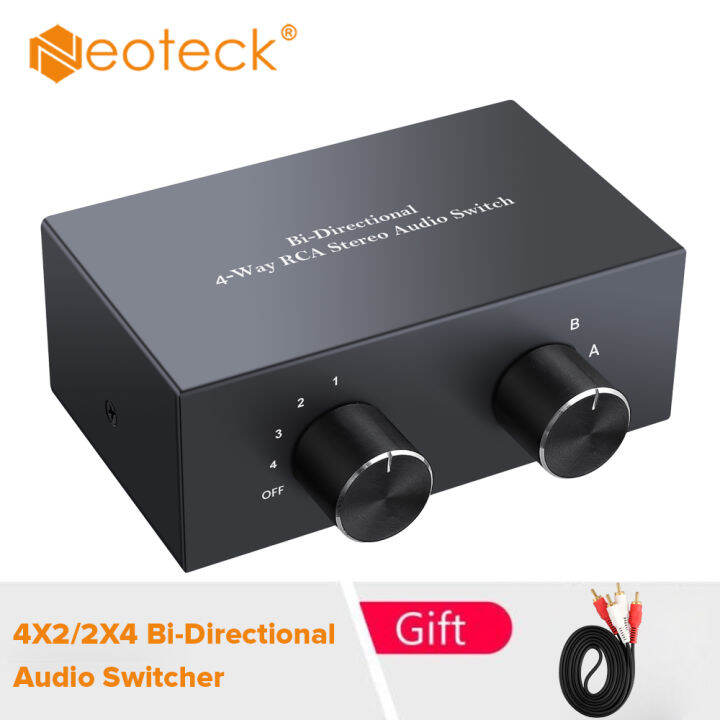 Neoteck 4-Way 2 in 4 Out or 4 in 2 Out Stereo L/R Sound Channel Bi ...