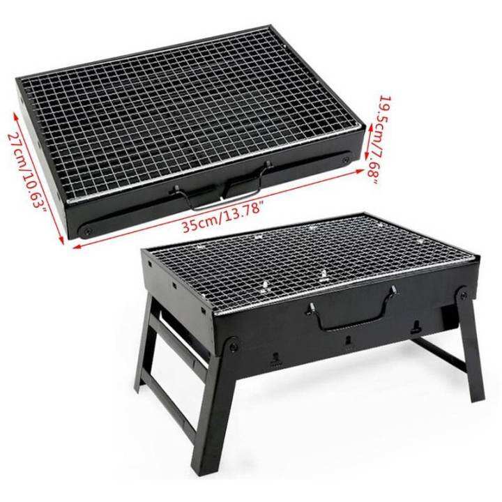 Portable Handheld Folding Stainless Steel Charcoal Barbecue BBQ Grill ...