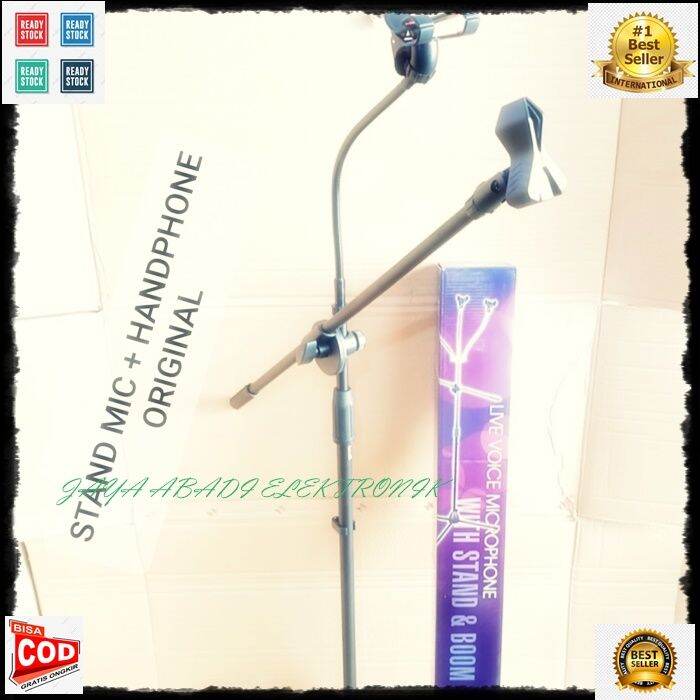 ORIGINAL STAND MIC BESI 1.7 METER 2 CABANG 2IN1 KAKI TIGA HOLDER MIK ...