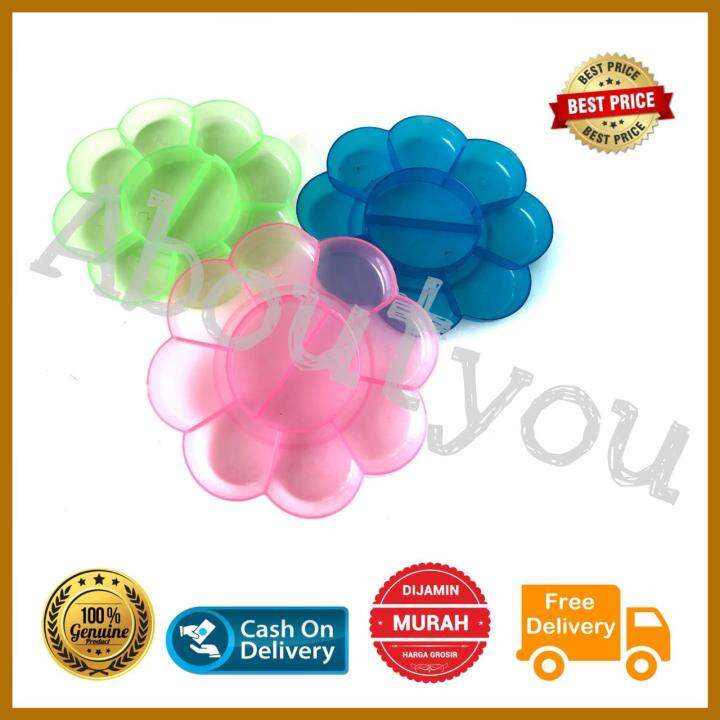 1 PALET Lukis Cat Air wadah tempat Cat Piring cat Akrilik Bening Warna ...