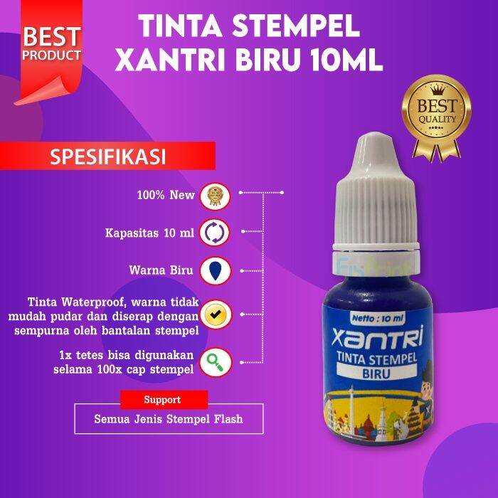 Tinta Stempel Flash Warna Anti Luntur 10 ml Refill Ink Stamp Stampel ...
