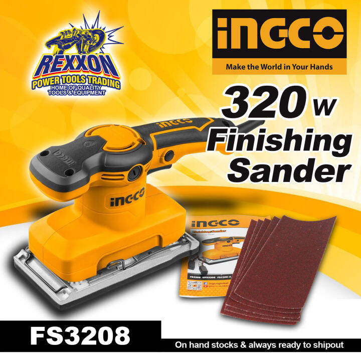INGCO 320W Finishing Sander Finish Sander FS3208 Rexxon Power Tools ...