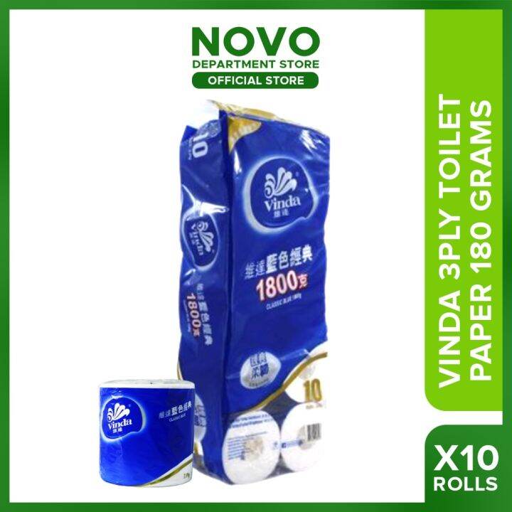 Vinda 3Ply Toilet Paper 180Grams x 10Rolls Multi Purpose Bathroom ...