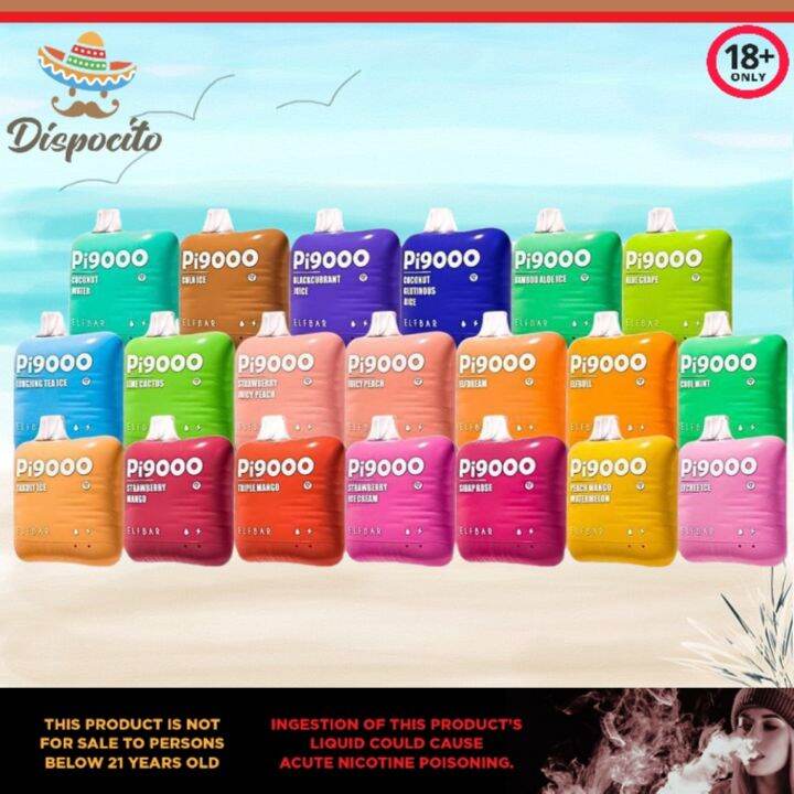 ELF BAR Pi9000 Puffs Disposable Pod W/ E-Liq,Batt Indicator Original ...