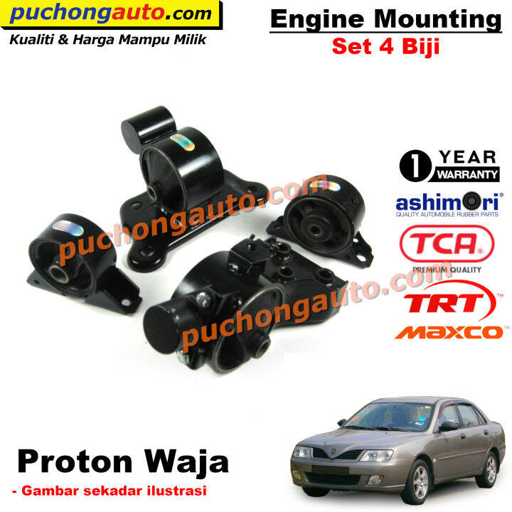 Engine Mounting - 4pcs Set - Proton Waja 1.6 MMC Mitsubishi / Campro - 1 Year Warranty | Lazada