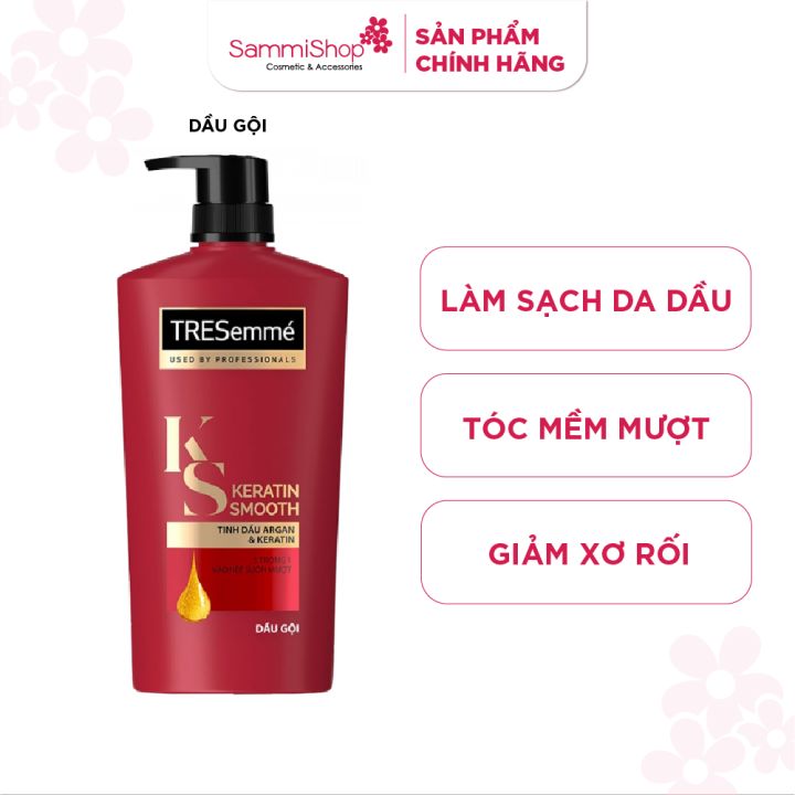 Dầu gội hoặc Dầu xả TRESEMME Keratin Smooth Tinh dầu Argan và Keratin vào nếp suôn mượt 620g ...
