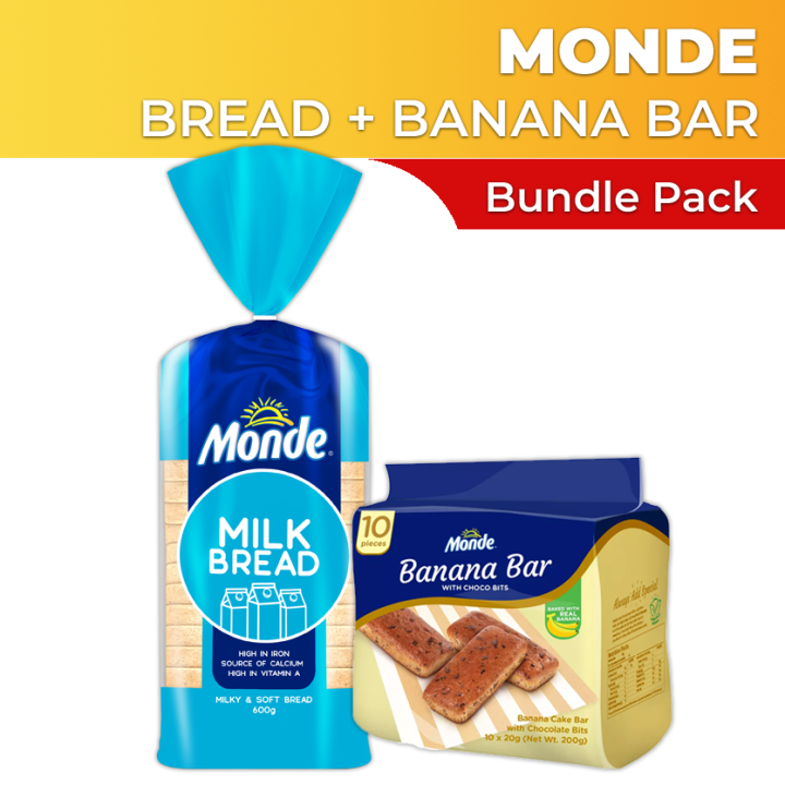 Monde Milk Bread 600g + Monde Banana Bar 20g x 10 | Lazada PH