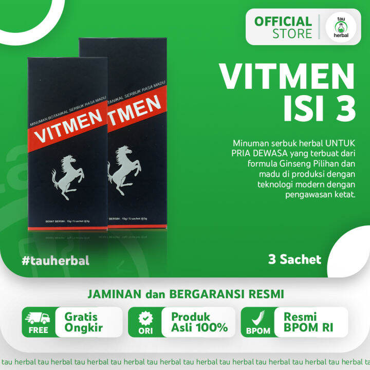 VITMEN ASLI ORIGINAL ISI 3 SACHET UNTUK PRIA DEWASA HERBAL ASLI ...