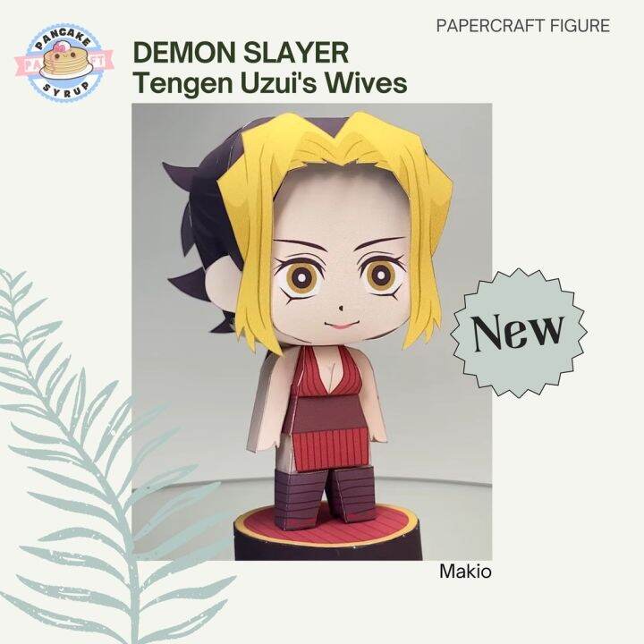 J Anime Chibi FigureKimetsuYaiba Demon Slayer Anime Papercraft Uzui's ...