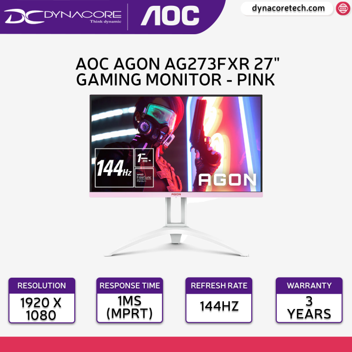DYNACORE - AOC AGON AG273FXR 27" 144Hz IPS FHD Gaming Monitor - Pink ...