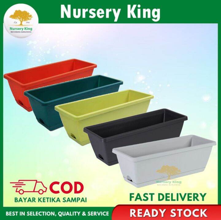 Plastic Planter Box with Saucer Plastic Rectangular Flower Pot 塑料花盆 ...